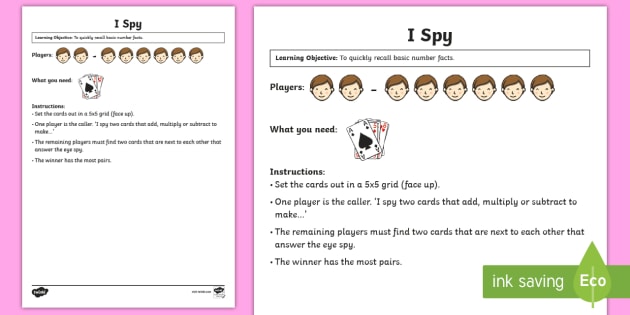 I Spy Maths Game
