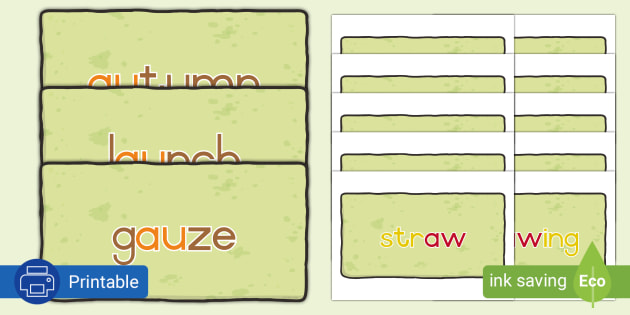 Grade 3 Phonics: aw au: Word Wall Cards (teacher made)