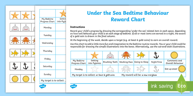 Under the Sea-Themed Bedtime Behaviour Reward Chart