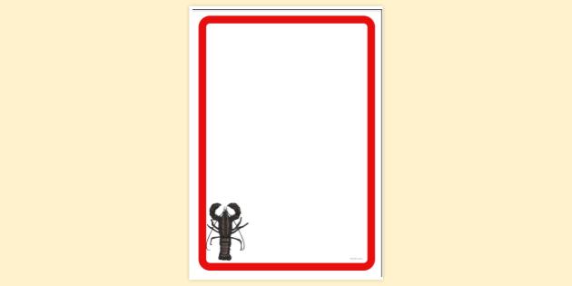 Crayfish Page Border | Page Borders | Twinkl