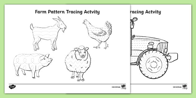 Farm-Themed Pattern Tracing Activity