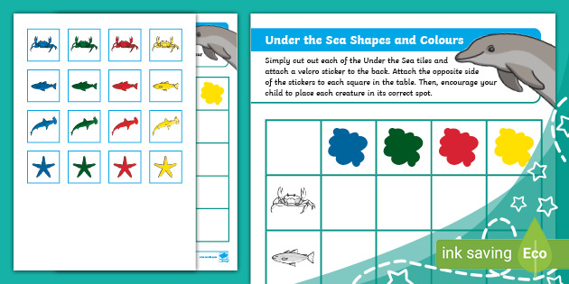 Under the Sea Shapes and Colours Activity (teacher made)