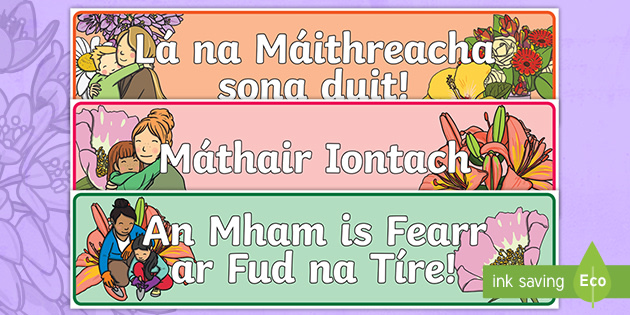 Happy Mothers Day in Irish Banner | Event Resources Gaeilge