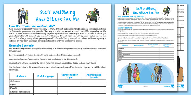 Staff Wellbeing How Others See Me Information Activity