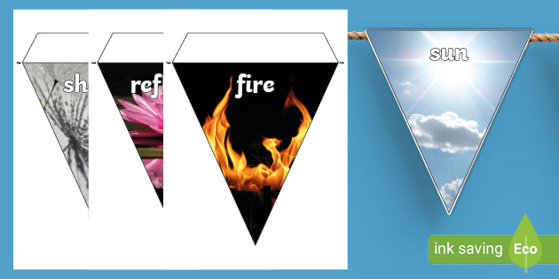 Light and Dark Photo Bunting (teacher made)