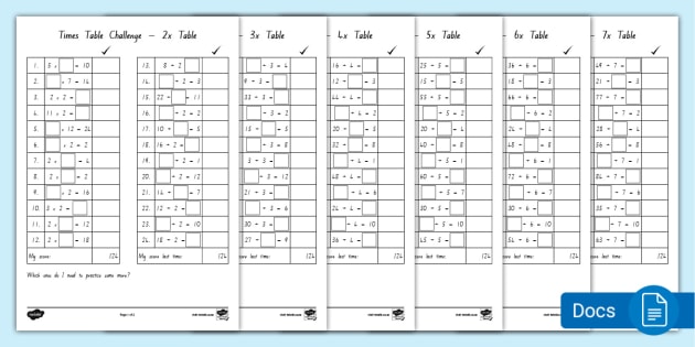 Change and Start Unknown (Times Tables and Add/Sub to 20)