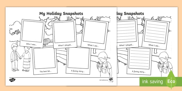 My Holiday Snapshot Home-Themed Writing Template