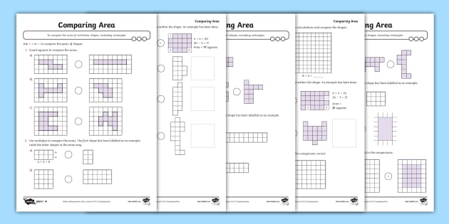 👉 * NEW * Comparing Area Differentiated Maths Activity Sheets