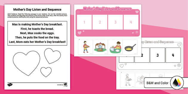 Mother's Day Listen and Sequence Activity (Teacher-Made)