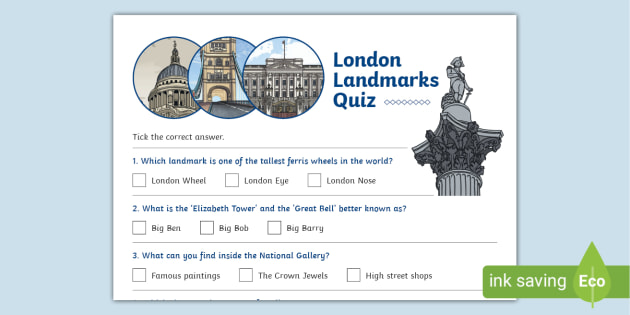 London Landmarks Quiz (teacher made)