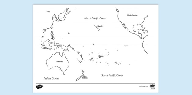 Samoa within the Pacific Ocean Map | Colouring Sheets