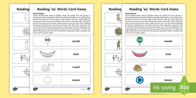 Reading 'ou' Sound Phonics | Words Card Game (teacher made)