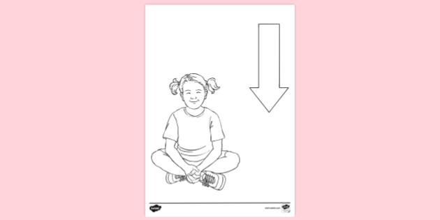 FREE! - Sit Down Girl PE Kit Colouring Sheet | Colouring Sheets