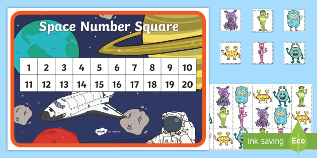 * NEW * Space-Themed 1 to 20 Number Square - EYFS, Early Years