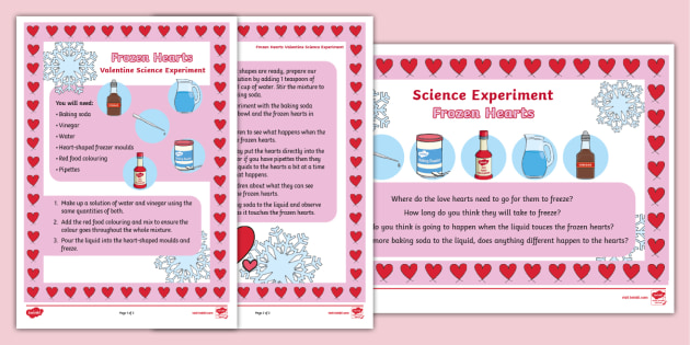 Frozen Hearts Valentine Science Experiment (teacher made)