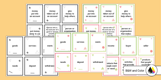 Fun With Financial Literacy Matching Game