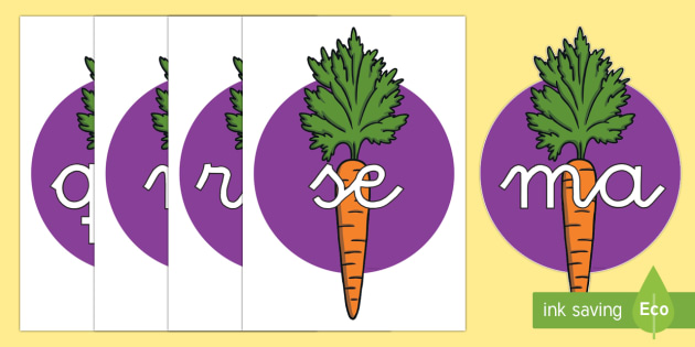 Tarjetas de sílabas: Zanahorias