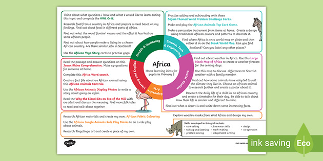 Africa P3 Mini Home Learning Topic