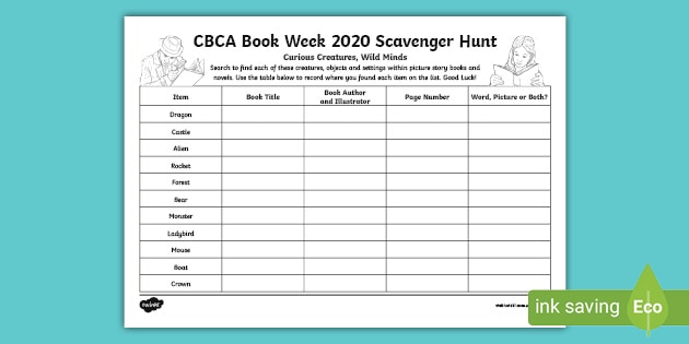 CBCA Book Week 2020 Scavenger Hunt