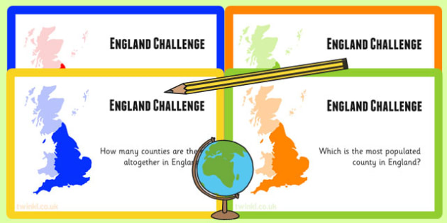 England Challenge Cards - united kingdom, geography, card games