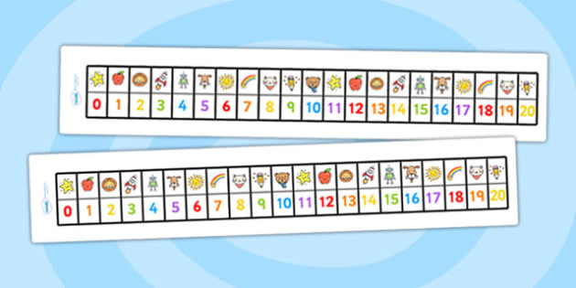 My 0 20 Number Track - 0-20 numberline, numberlines, number