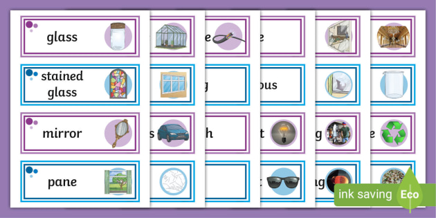 Glass Word Wall Display Cards - Years 3-6 Science - Twinkl