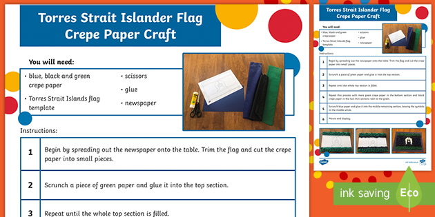 FREE! - Torres Strait Islander Flag Crepe Paper Craft