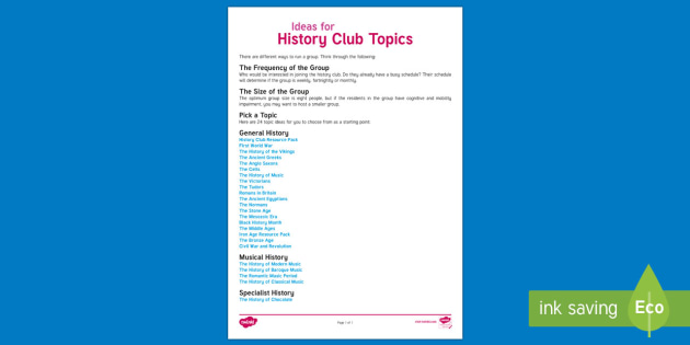 FREE! - History Club Teaching Ideas (teacher made)
