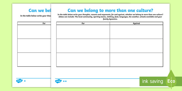 FREE! - Cultural Identity Persuasive Writing Worksheet