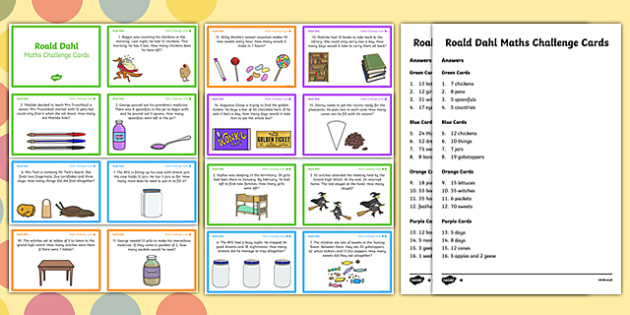 Roald Dahl Maths Challenge Cards