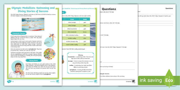 Olympic Medallists: Swimming and Diving Stories of Success LKS2 ...