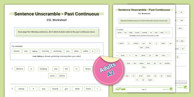 Past Continuous Tenses | twinkl.com.au