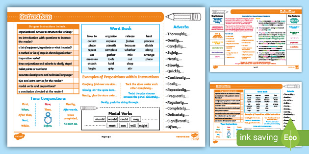 UKS2 Writing: Instructions Knowledge Organiser