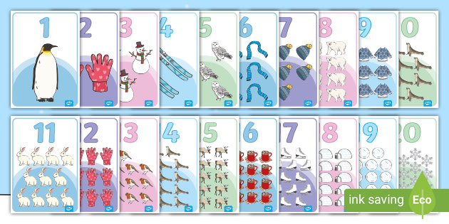 Winter-Themed Number Posters (1-20) (teacher made)