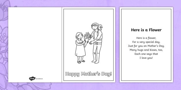 Here is a Flower Rhyme Mother's Day Rhyme (teacher made)