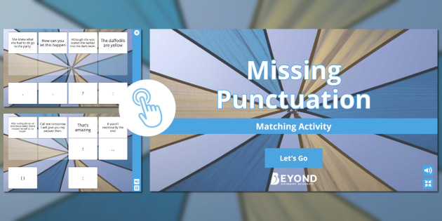 Missing Punctuation Matching Activity - Twinkl