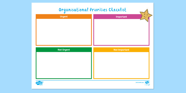 Staff Wellbeing Organisation Priorities Planner Grid