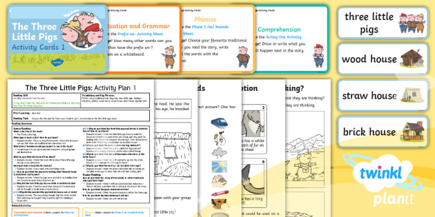 The three little pigs guided reading 1 year 1 planit pack