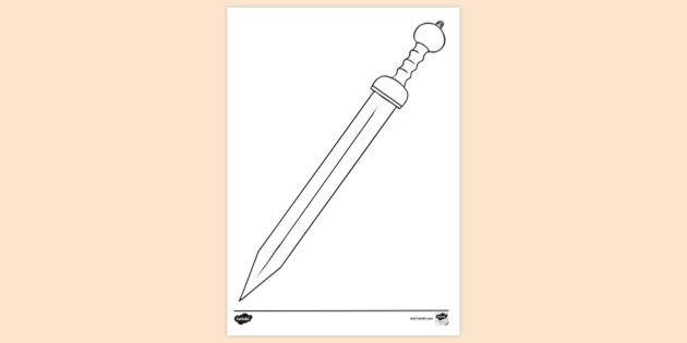 FREE! - Roman Sword Colouring Sheet | Colouring Pages