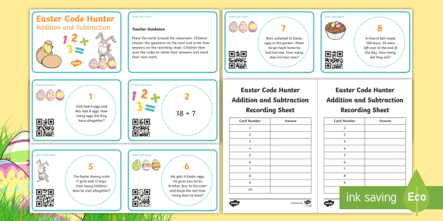 Easter Maths: Addition and Subtraction Code Hunter