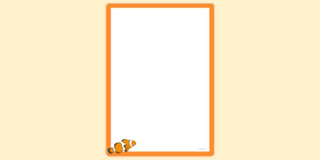 Simple Blank Printable Fish Page Border | Twinkl