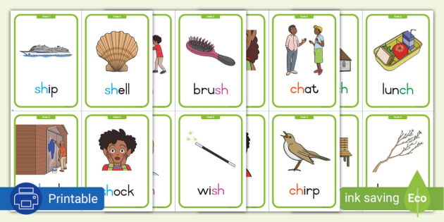 Grade 3 Phonics sh- -sh Flash Cards (teacher made)