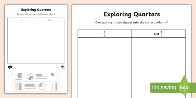 👉 * NEW * Exploring Quarters Activity Sheet