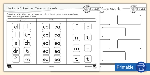 Ea Phonics Worksheets