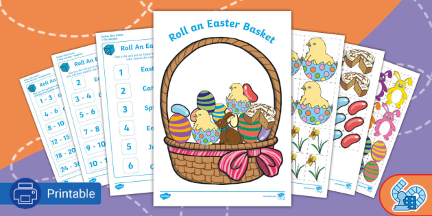 Roll an Easter Basket Game - Kids Easter Activities