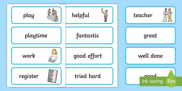 School Role Play Teacher Word Cards (creat de profesori)