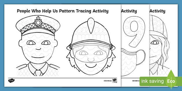 People Who Help Us Pattern Tracing Activity (Teacher-Made)