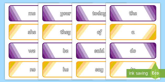 Curriculum Spelling List Year 1 and 2 Word Cards