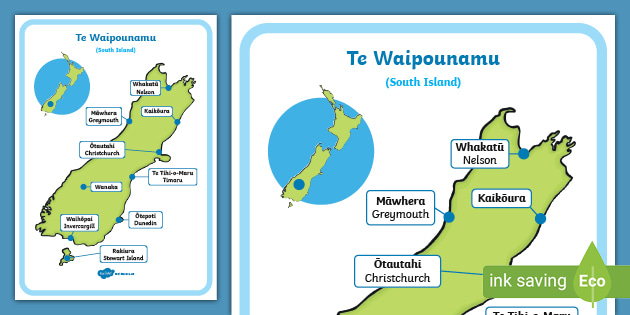 South Island Display Poster English/Te Reo Māori