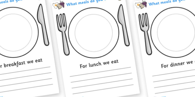 FREE! - Meal Time Writing Templates A4 (teacher made)